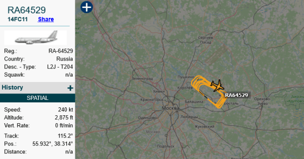 Russian Airborne Nuclear War Control Plane Circling Moscow; Mobile ...